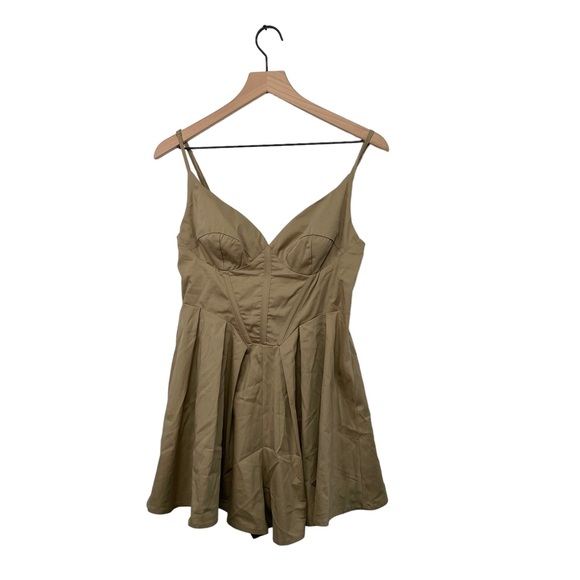 Princess Polly | Pants & Jumpsuits | Princess Polly Bond 73 Malcom Romper In Beige With Corset ...